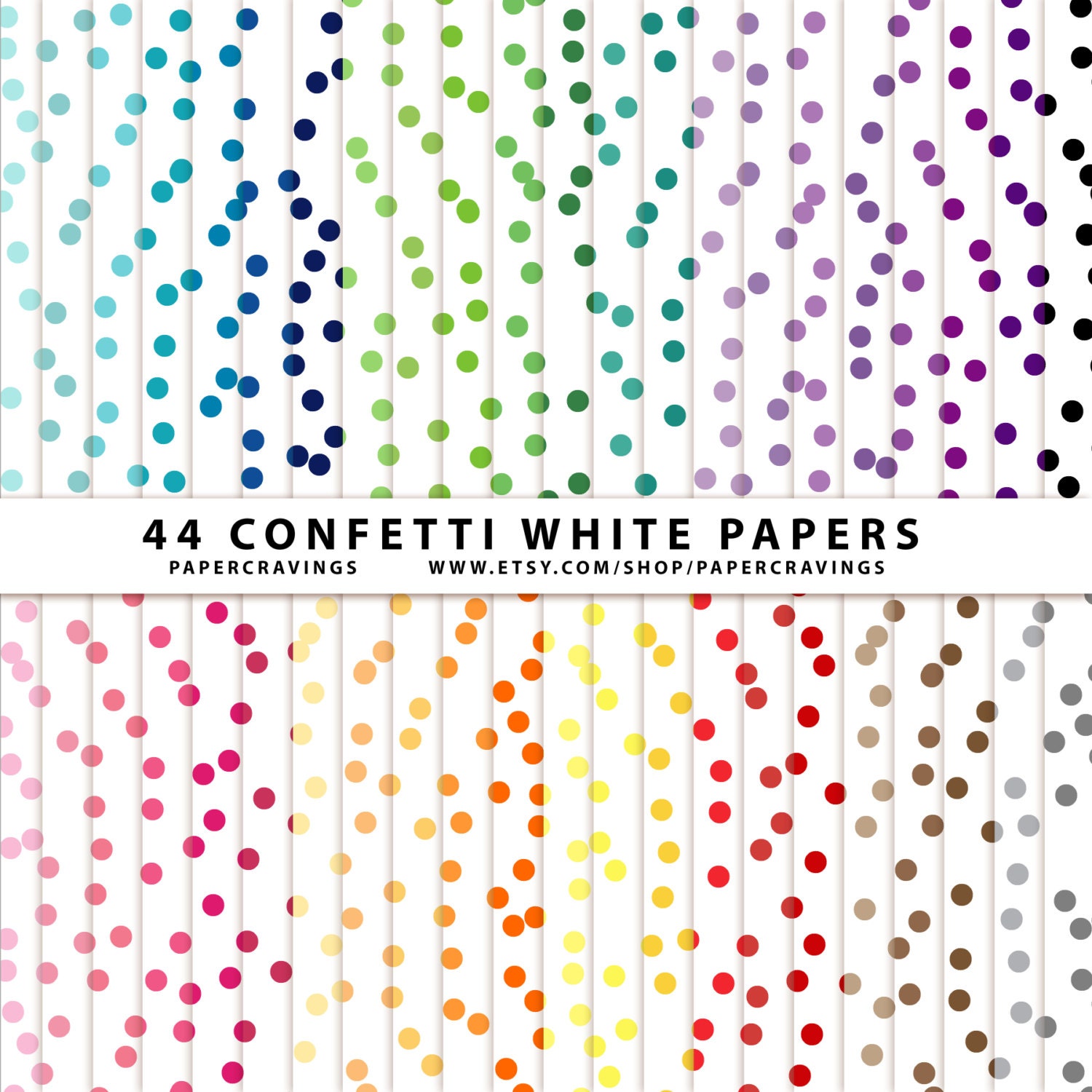 Confetti Digital Paper Pack 12" X 12" Commercial and Personal Use ...