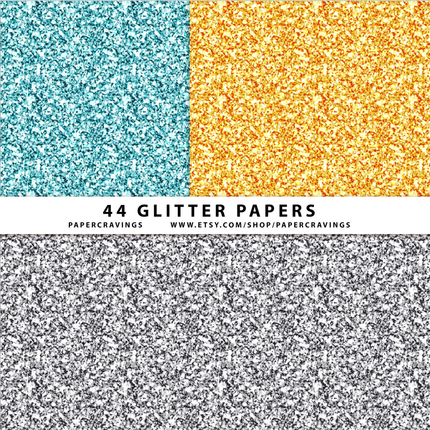 Glitter Digital Paper Pack 12" X 12" Commercial & Personal Use Gold ...
