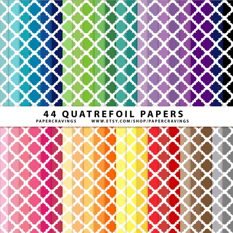 Quatrefoil Digital Paper Pack 12" X 12" Commercial and Personal Use ...