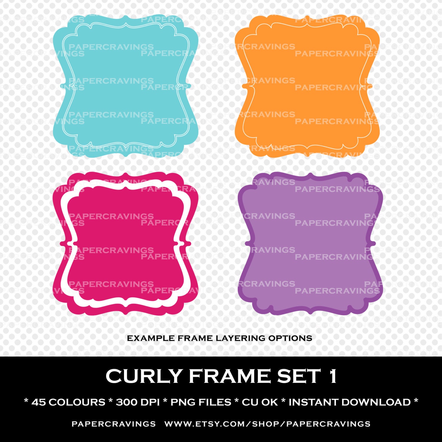 Curl Frame Clipart - Label - Tag - Digital Frame Clip Art - PNG ...