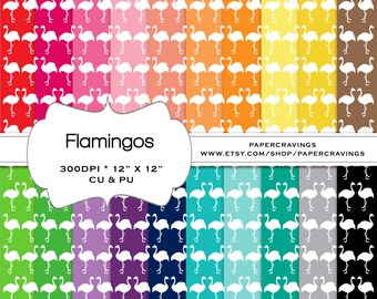 Flamingo Digital Paper Pack 12 X 12 Nautical | Etsy