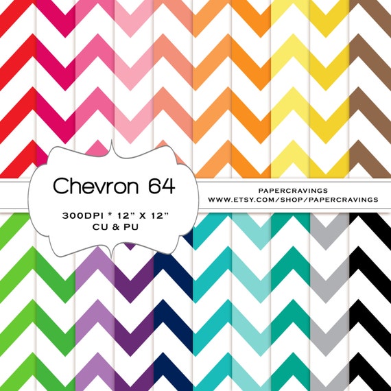 Chevron Digital Paper Pack 12 X 12 Diagonal | Etsy