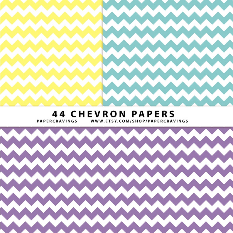 Chevron Zig Zag Digital Paper Pack 12" X 12" Commercial and Personal ...