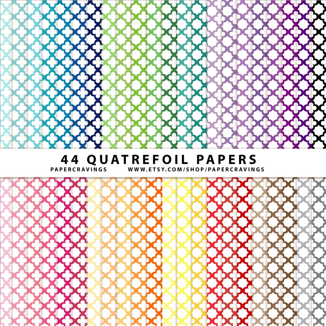 Quatrefoil Digital Paper Pack 12" X 12" Commercial and Personal Use ...