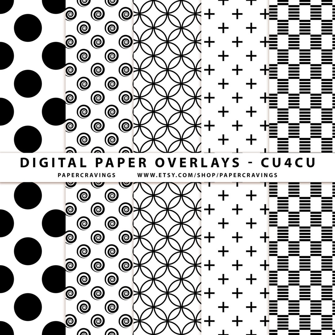 Digital Paper Overlay - Paper Template - Polka Dot Swirl Stripe Crosses ...