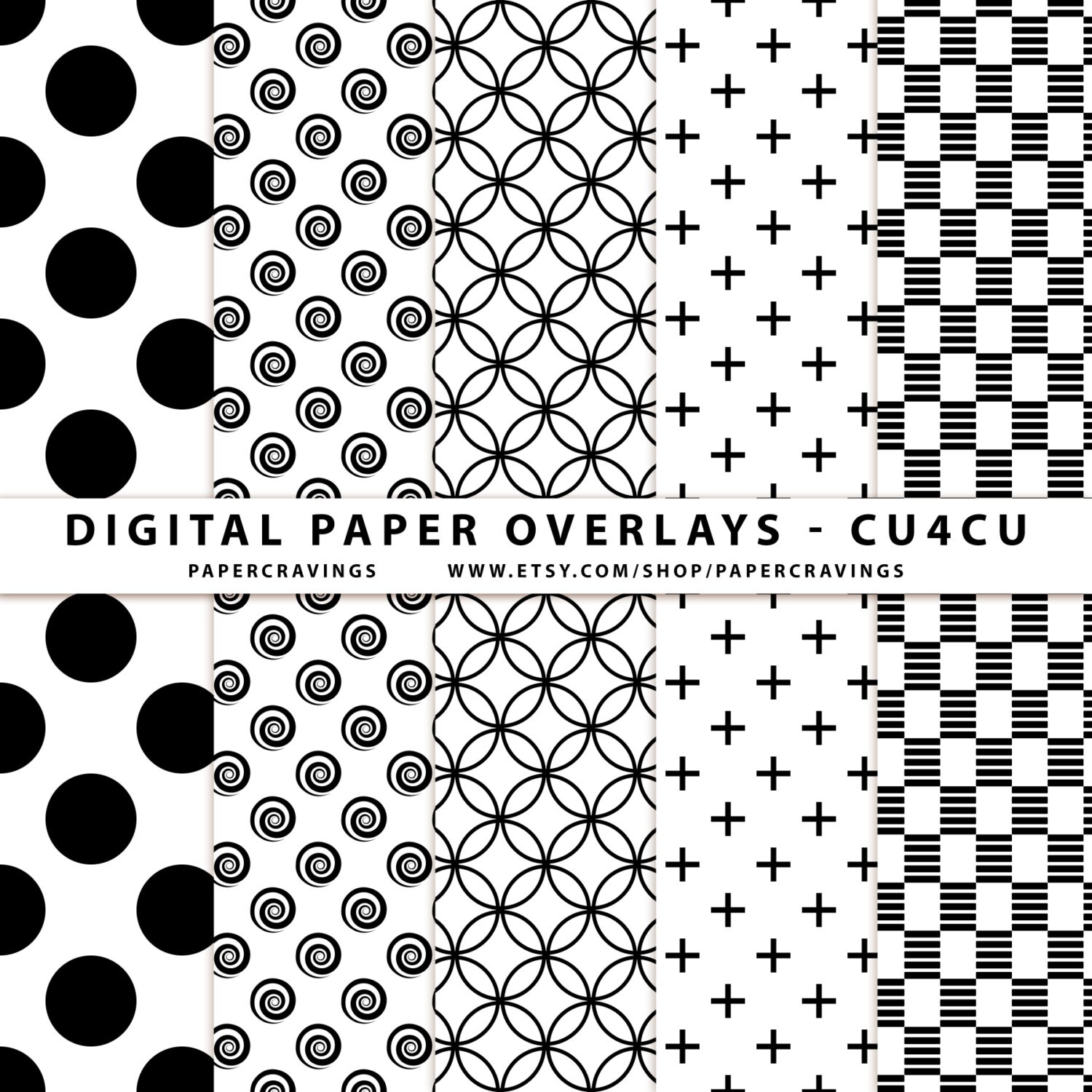 Digital Paper Overlay - Paper Template - Polka Dot Swirl Stripe Crosses ...