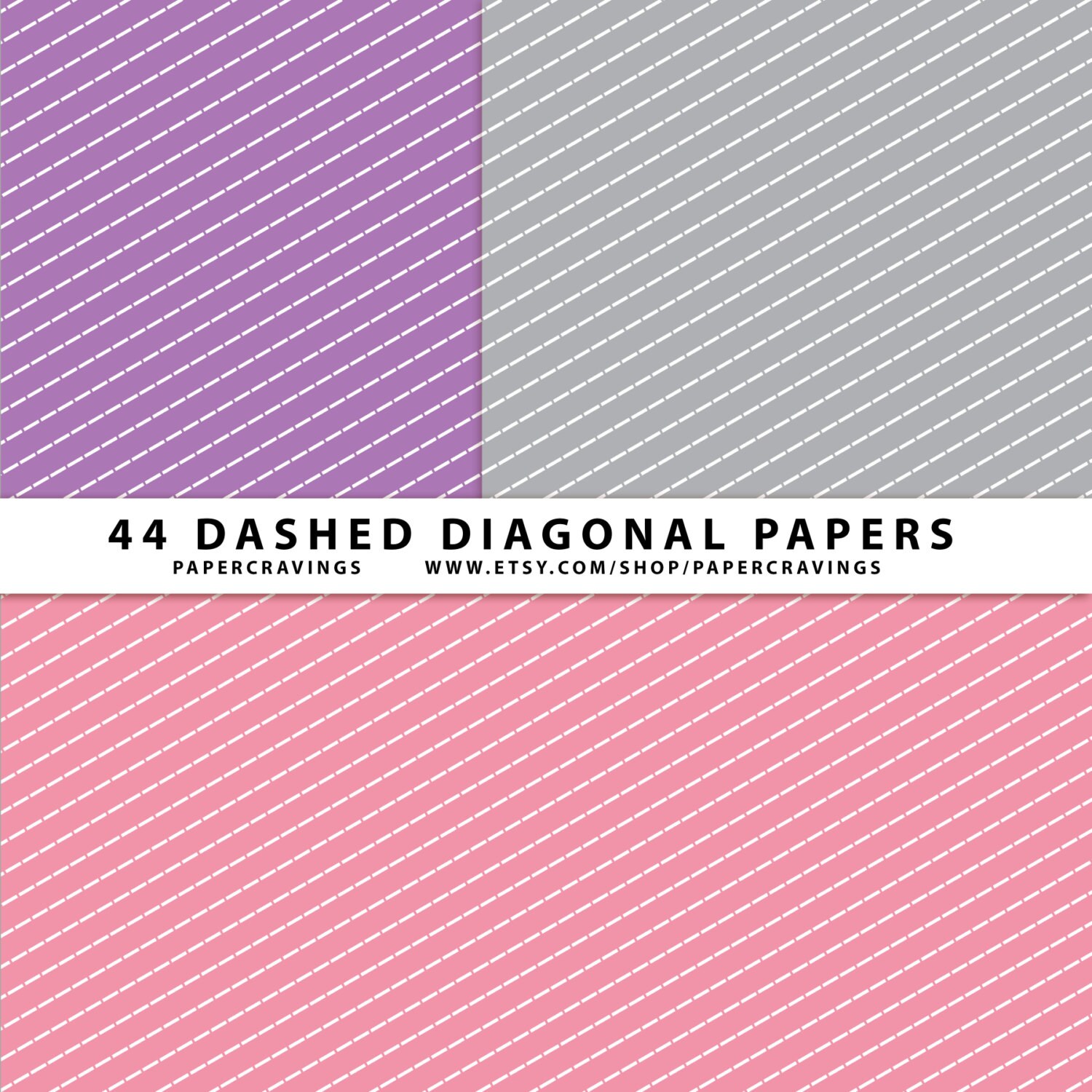 Dashed Diagonal Lines Digital Paper Pack 12" X 12" Commercial and ...