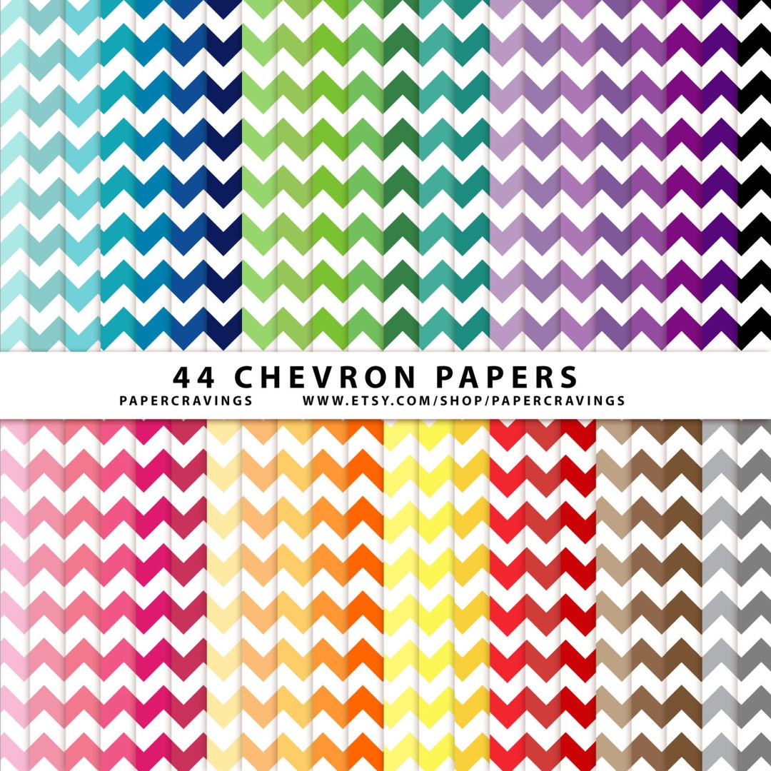 Chevron Zig Zag Digital Paper Pack 12" X 12" Commercial and Personal ...