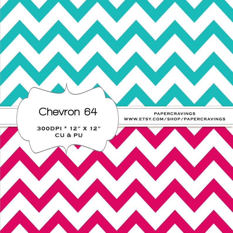 Chevron Digital Paper Pack 12 X 12 Diagonal Commercial and Personal Use ...