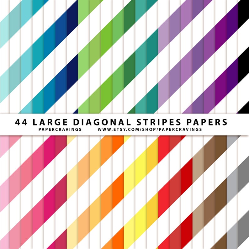 Diagonal Stripe Large Digital Paper Pack 12" X 12" Commercial and ...