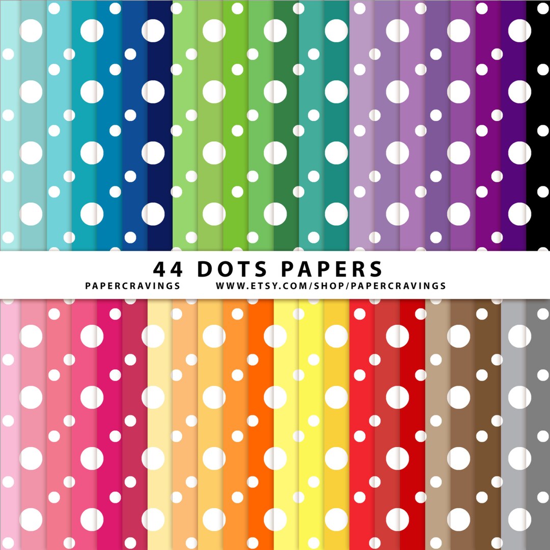 Dots Digital Paper Pack 12" X 12" Commercial and Personal Use Allowed ...