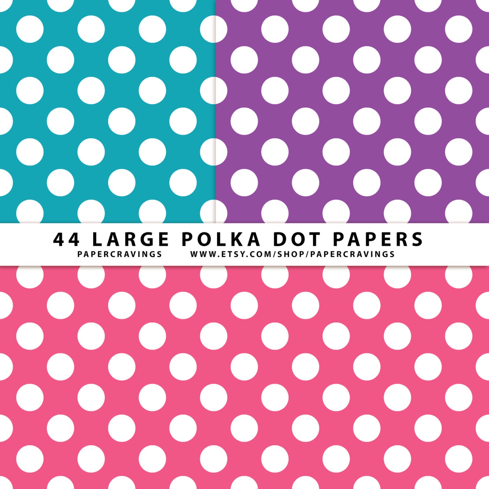 Polka Dot Large Digital Paper Pack 12" X 12" Commercial and Personal ...