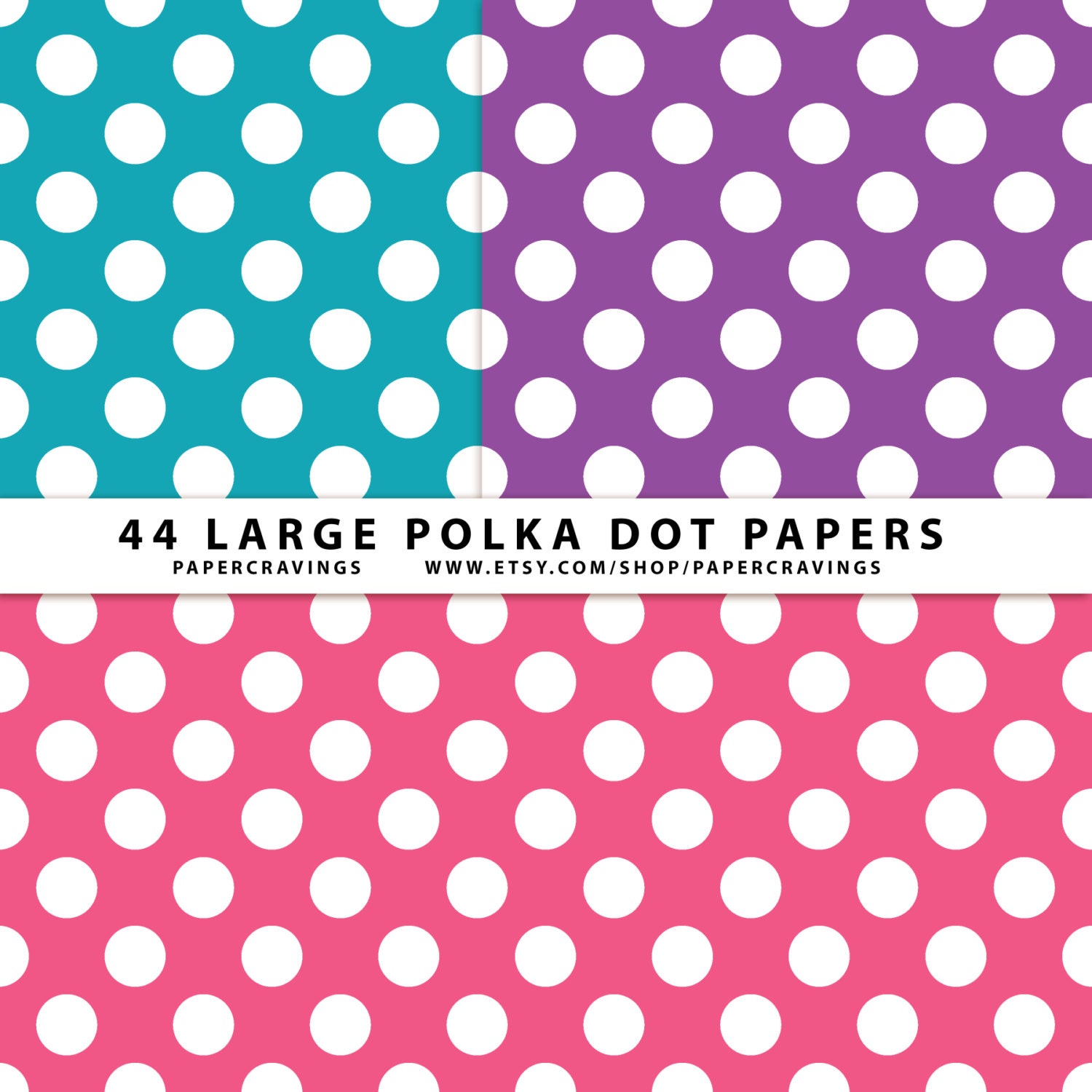 Polka Dot Large Digital Paper Pack 12" X 12" Commercial and Personal ...