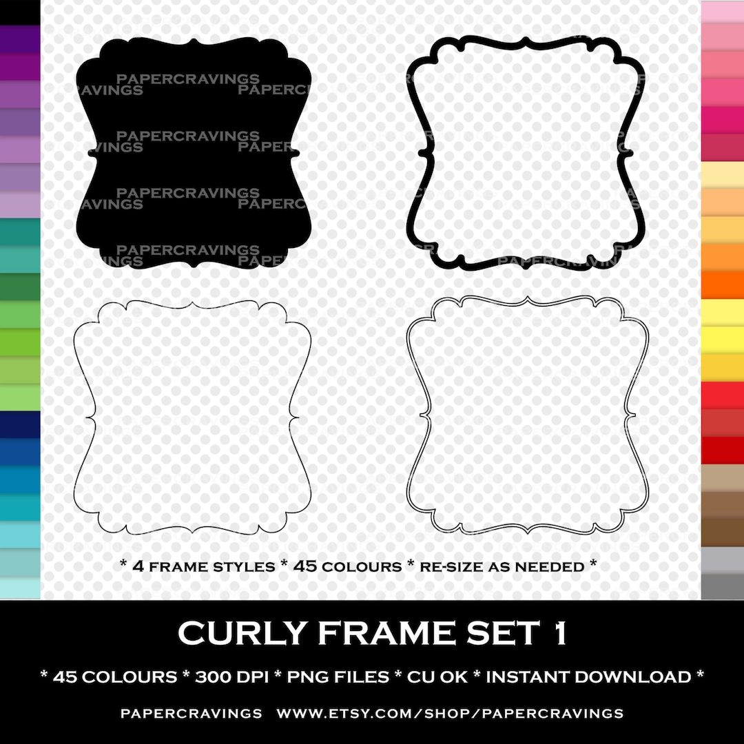 Curl Frame Clipart - Label - Tag - Digital Frame Clip Art - PNG ...