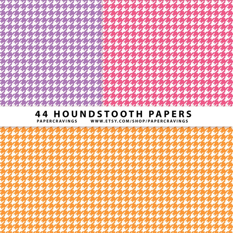 Houndstooth Digital Paper Pack 12 X 12 Commercial and Personal Use ...