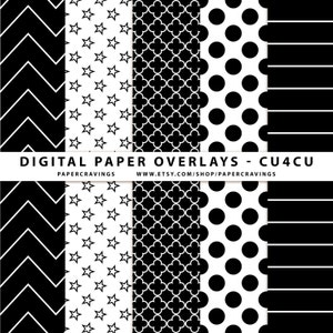 Digital Paper Overlay Paper Template Chevron Polka Dot Quatrefoil ...