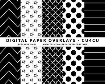 Digital Paper Overlay - Paper Template - Polka Dot Swirl Stripe Crosses ...