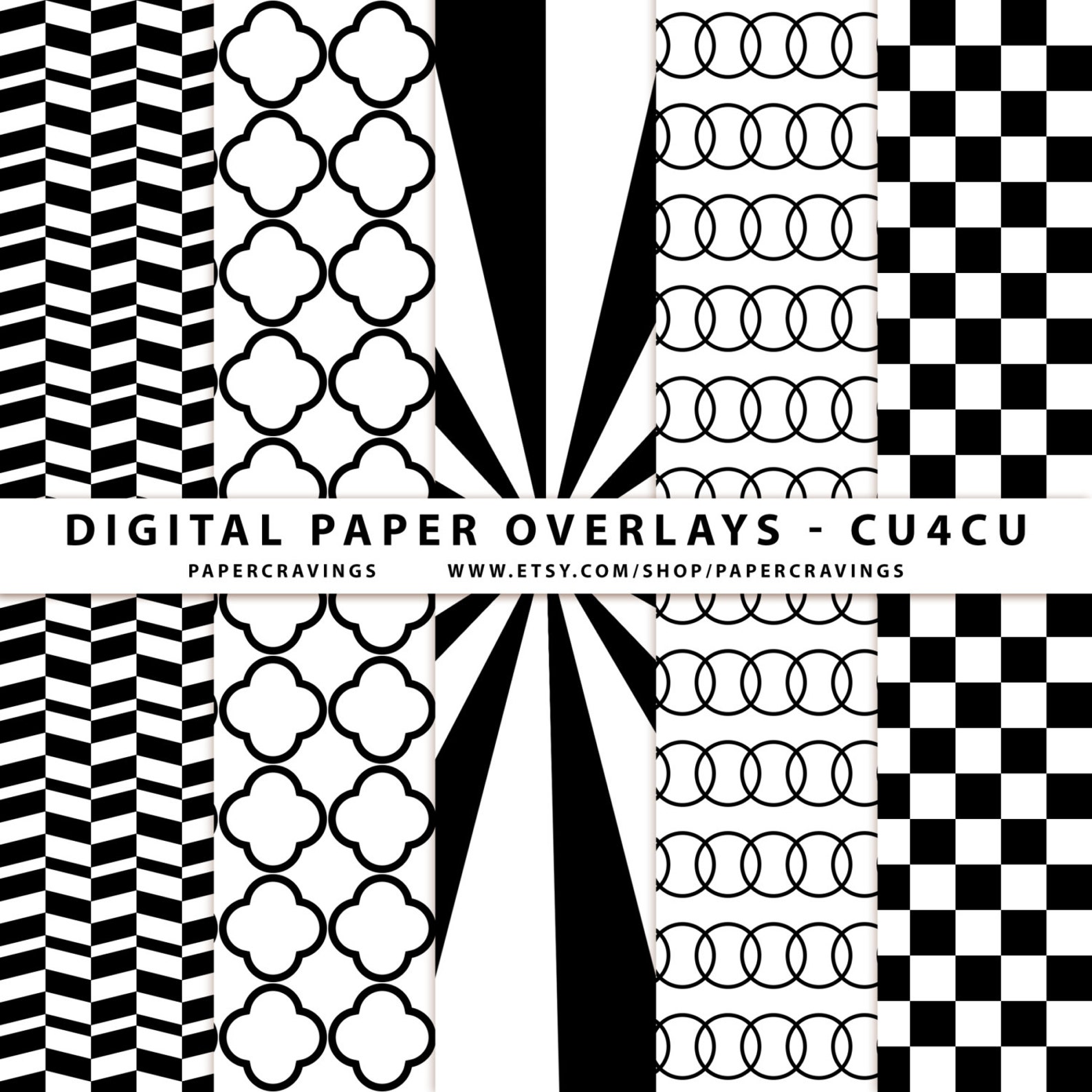 Digital Paper Overlay Paper Template Quatrefoil Herringbone Sunray ...