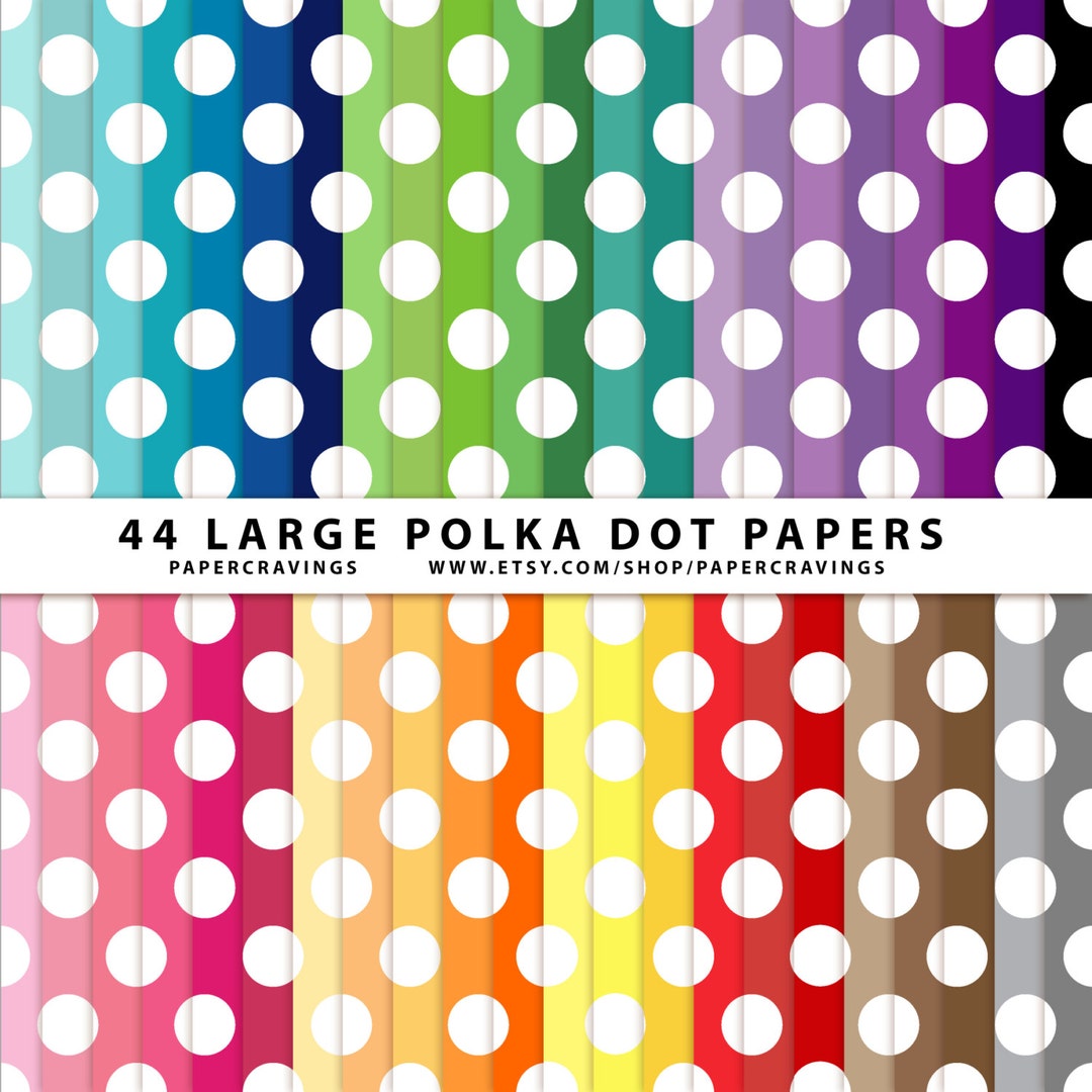 Polka Dot Large Digital Paper Pack 12" X 12" Commercial and Personal ...