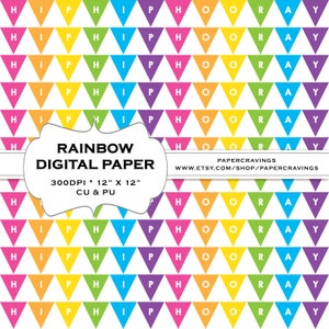 Rainbow Digital Paper Pack 12" X 12" Commercial and Personal Use ...