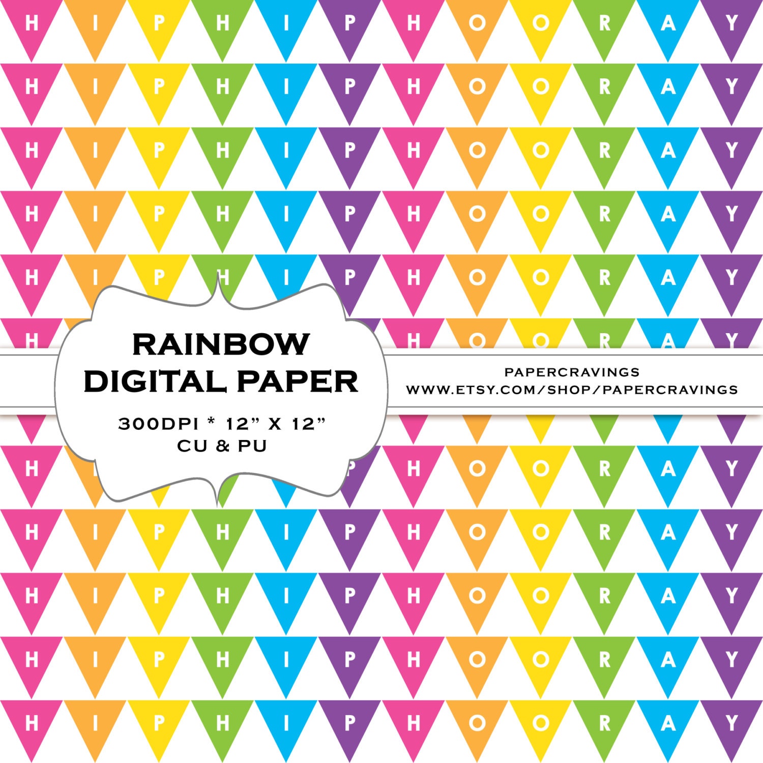 Rainbow Digital Paper Pack 12" X 12" Commercial and Personal Use ...