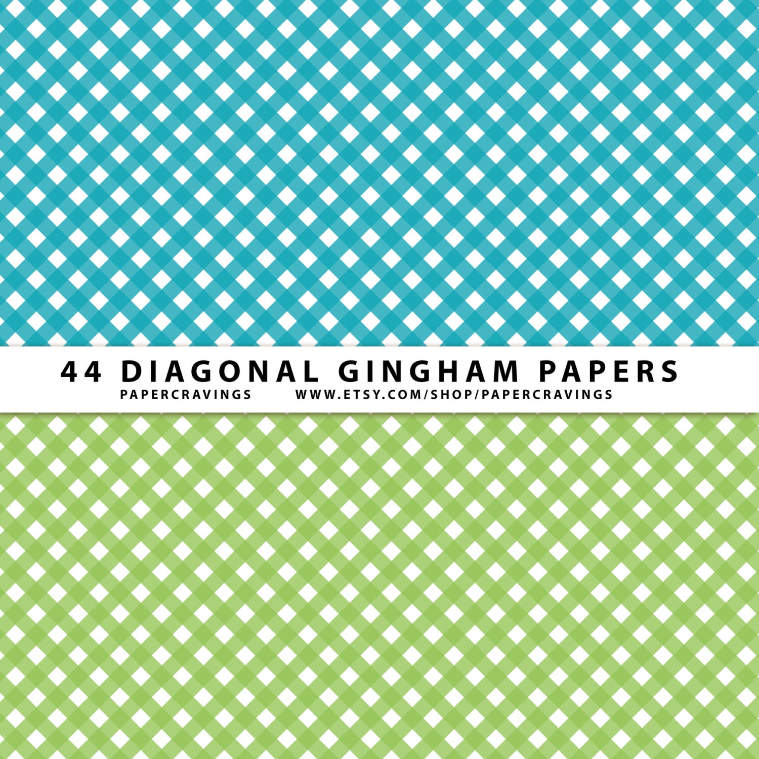Gingham Digital Paper Pack Diagonal Bias Plaid 12 X 12 Commercial and ...