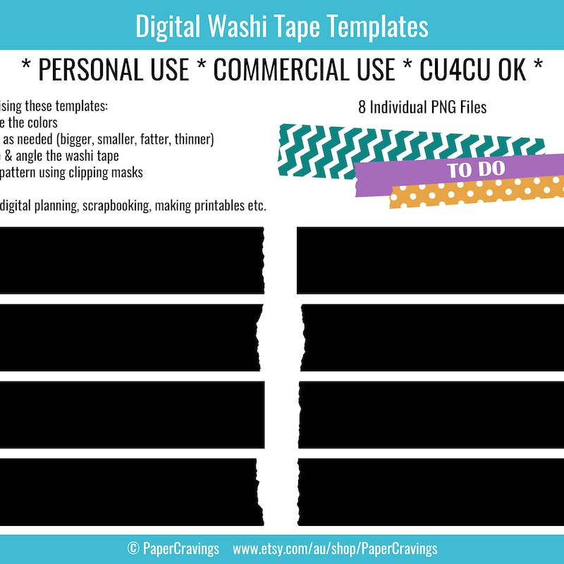 Digital Washi Tape - Etsy