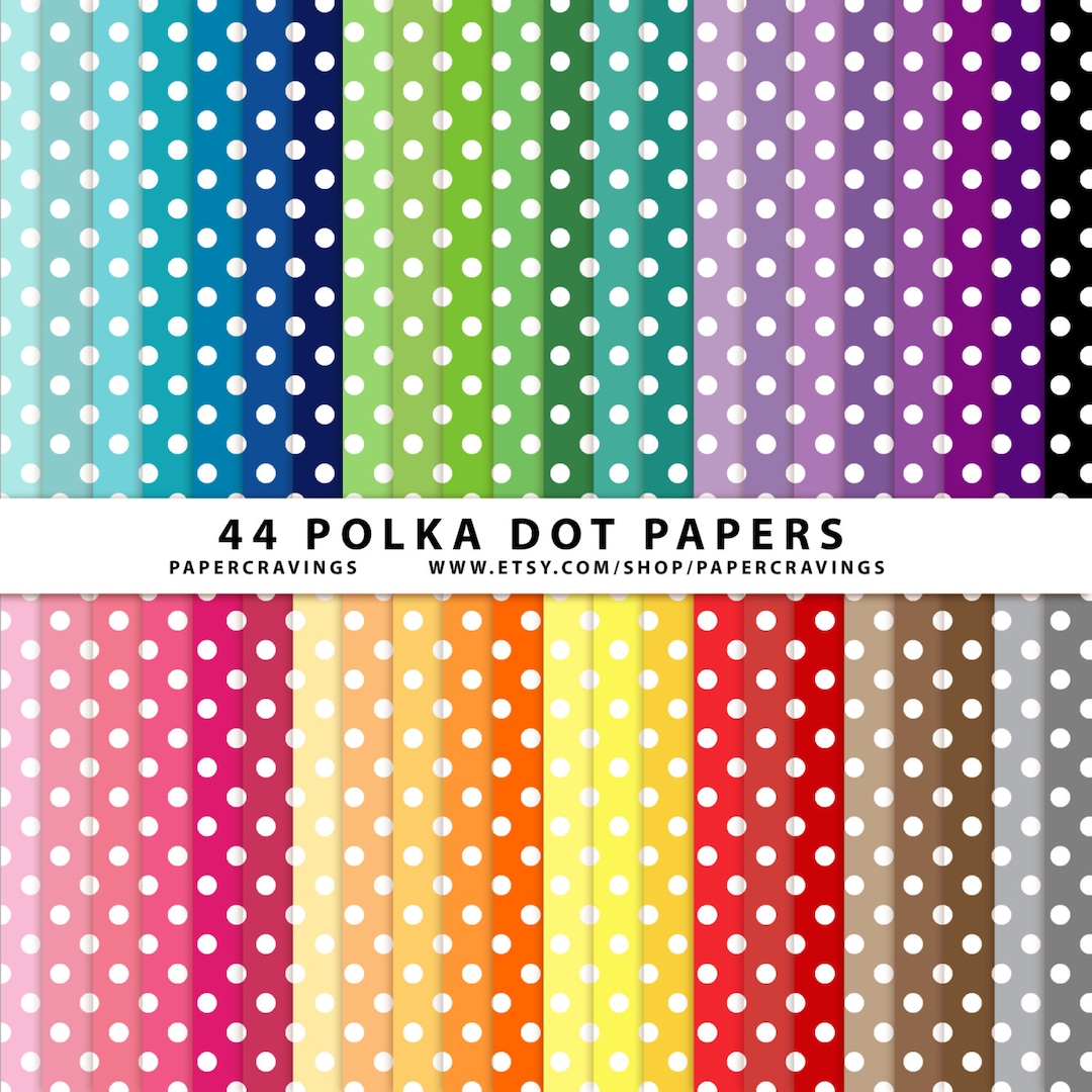 Polka Dot Digital Paper Pack 12" X 12" Commercial and Personal Use ...