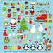 Christmas Clipart Set Holiday Clipart Commercial Png Red Green Santa ...