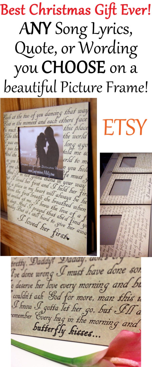 Any Wording, Song Lyrics, Quote, or Poem You Choose, Picture Frame ...