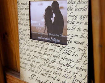Picture Frame With Any Song Lyrics Personalized Gift Wedding | Etsy