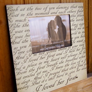 ANY Song Lyrics Picture Frame, Personalized Gift, Custom Frame, Wedding ...