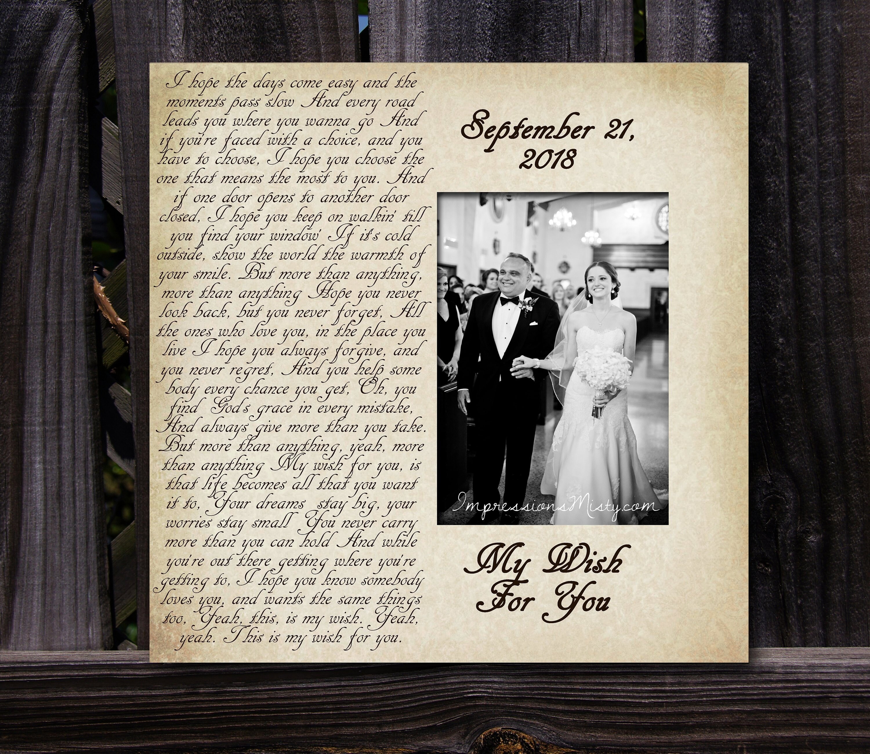 Personalized Picture Frame Wedding Song Photo Frame Wedding - Etsy