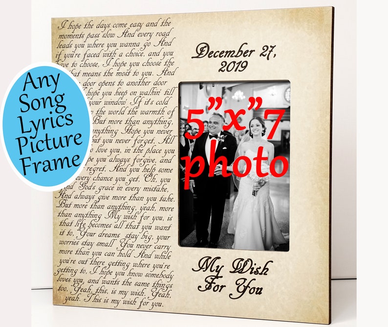 Personalized Picture Frame Wedding Song Photo Frame Wedding - Etsy