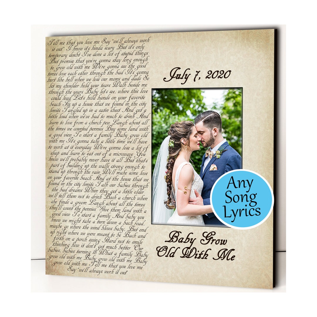 Cadre photo lyrique de chanson de mariage, cadeau d'anniversaire pour ...