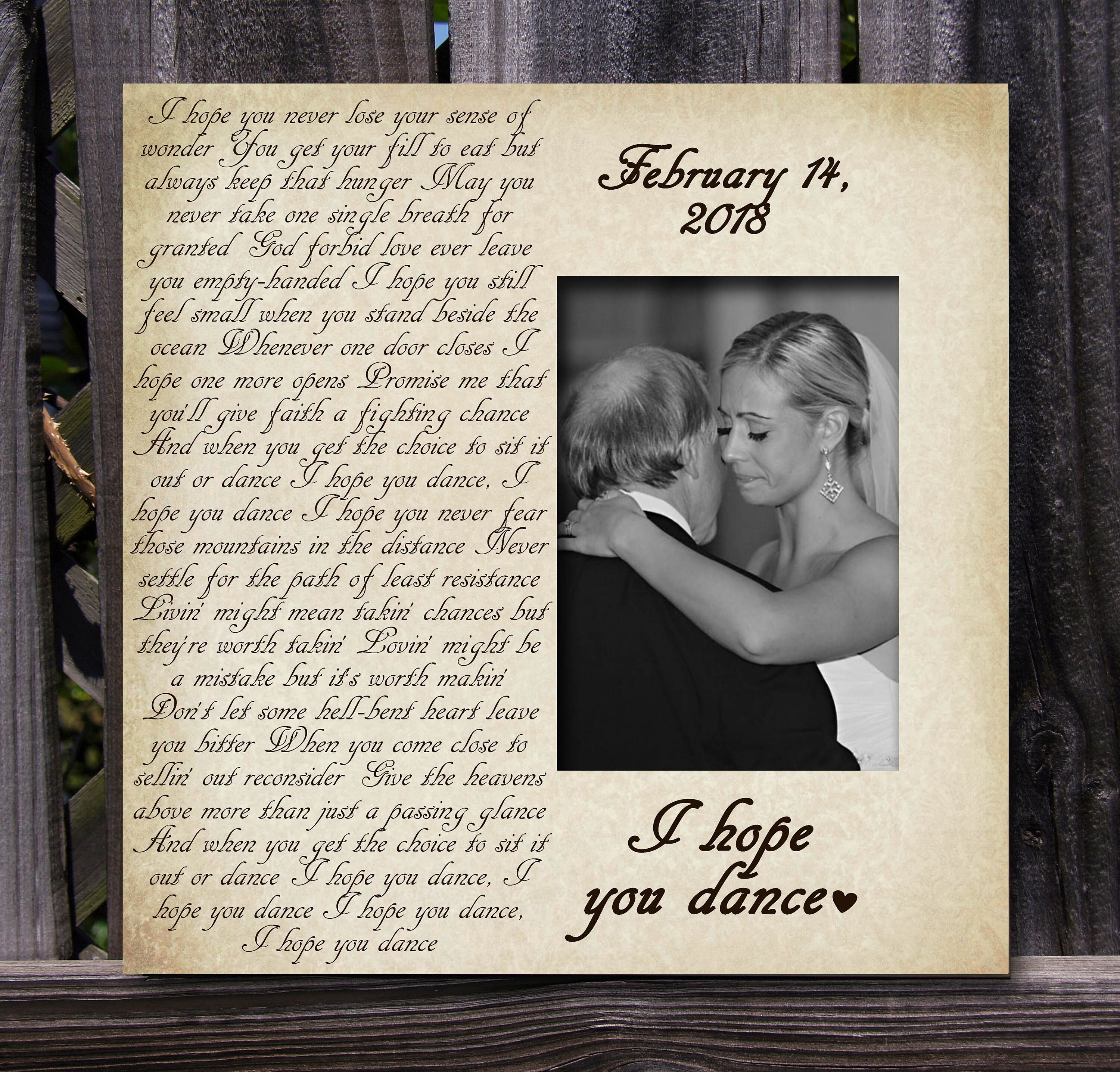 ANY Song Lyrics Picture Frame, Custom Gift, Personalized Gift, Wedding ...