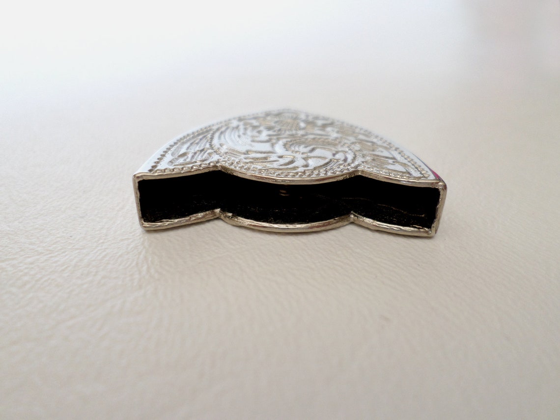 Belt Tip End for 1 1/2 Inch 3.8 Cm Belt, Nickel Plate Base Metal, Rose ...