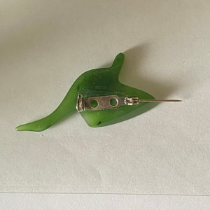 Vintage Carved Nephrite Bird in Flight Brooch - Etsy