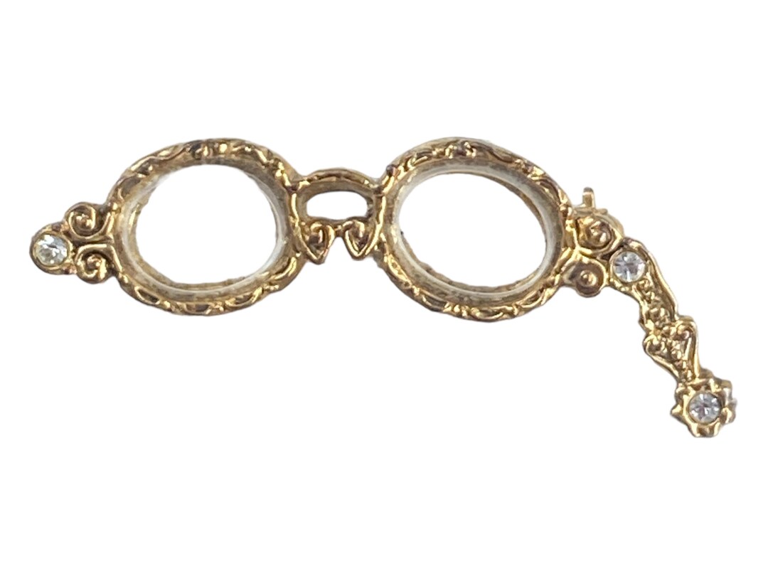 Victorian Style Mini Opera Glasses With Clear Rhinestones Brooch - Etsy