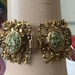 Signed Century Gold Tone and Jade Chip Panel Bracelet - Etsy