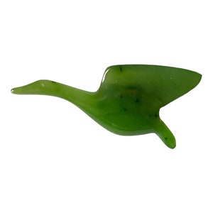 Vintage Carved Nephrite Bird in Flight Brooch - Etsy