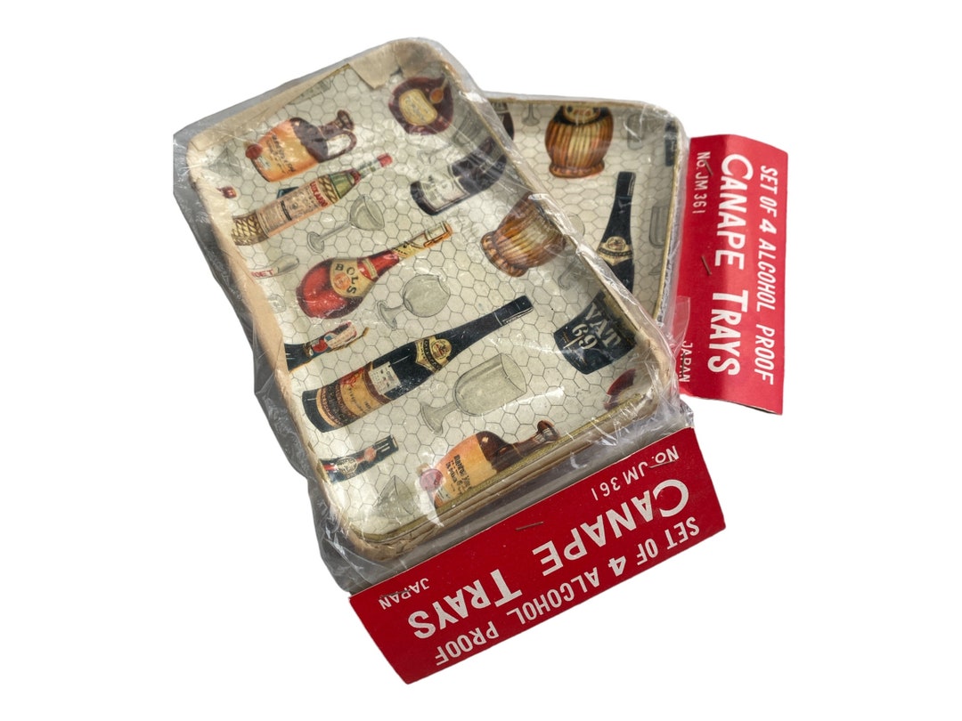 Vintage Canape Trays Set of 4 Made in Japan New-old-stock Alcohol ...