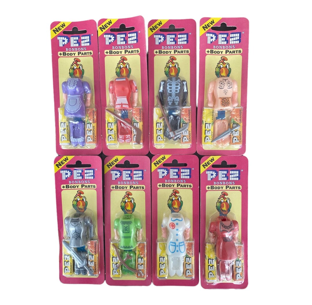 Pez Body Parts Complete Series 1, Nurse, Hockey Player, Tarzan, Grim ...