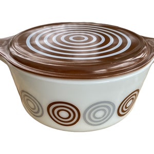 Pyrex Cosmopolitan Casserole Dish Promotional Atomic Circles With Lid ...