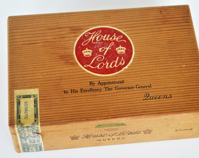Vintage Wooden House of Lords Cigar Box Imperial Tobacco Sales Co ...