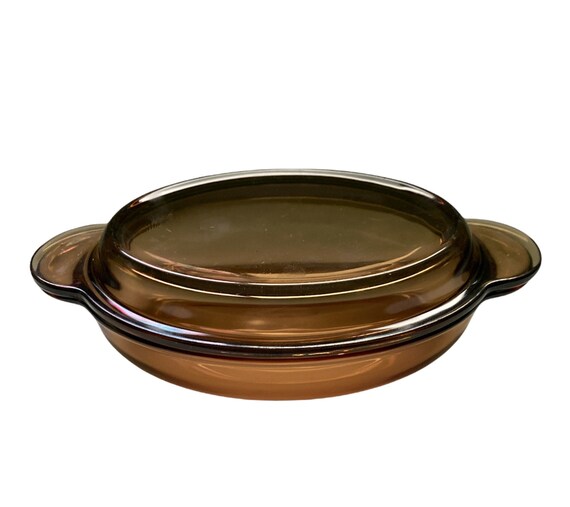 Corning Pyrex Vision Ware Amber Oval Grab It Dish With Lid - Etsy