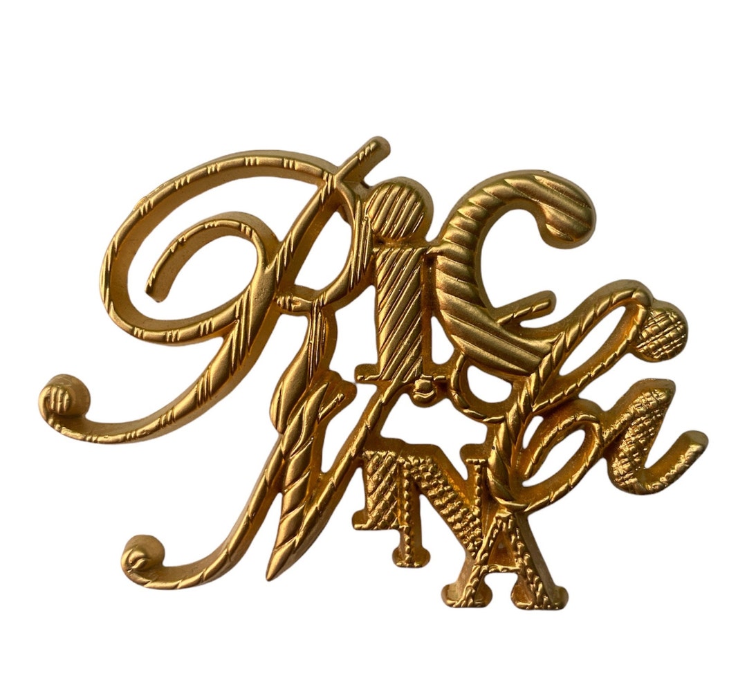 NINA RICCI Gold Tone Signature Logo Brooch, Vintage 1990s - Etsy