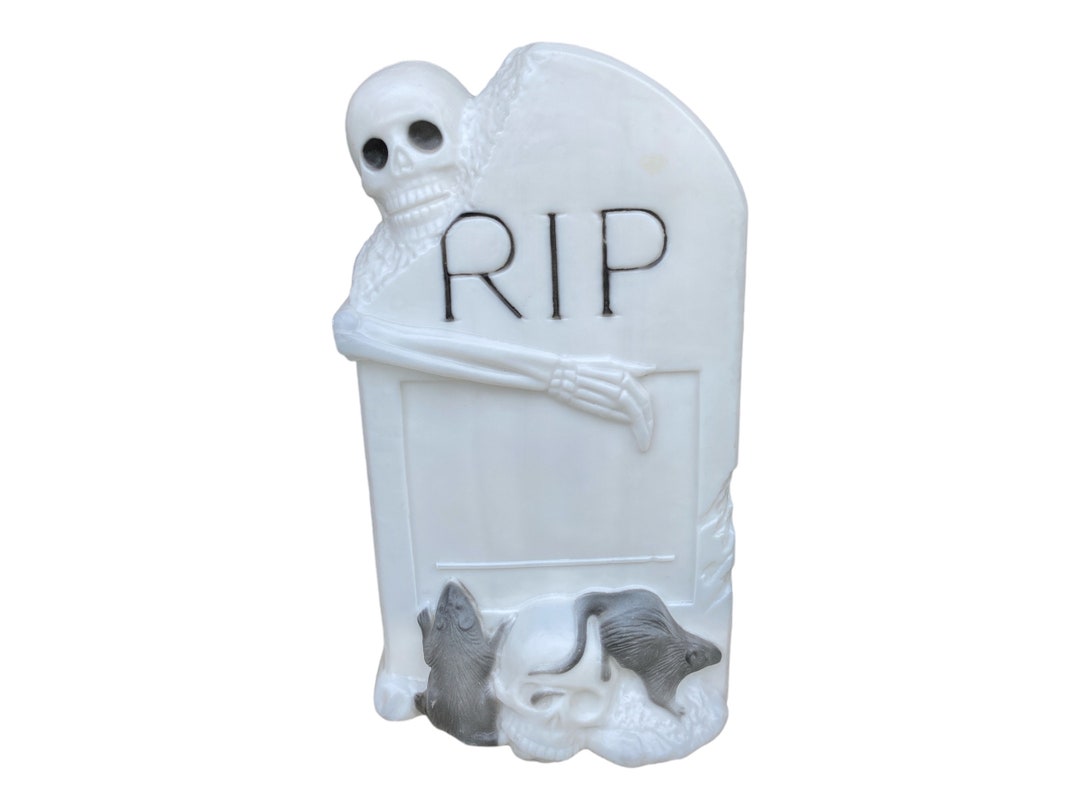 RIP Blow Mold Double Sided Skeleton and Gravestone With Rats - Etsy