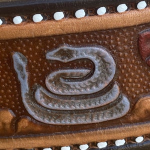 Hand Tooled Leather Belt Made in Mexico, Acorn, Snake, Leaf and ...