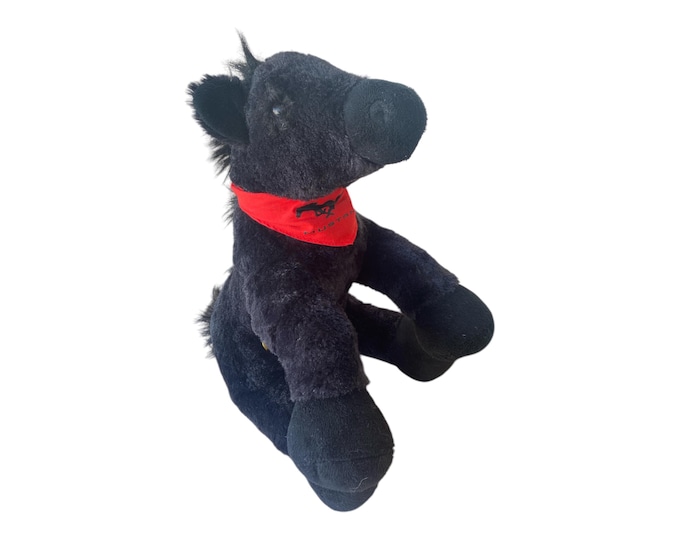 SALE Build A Bear “BOSSY” FORD Mustang Black Horse Plush With Red ...